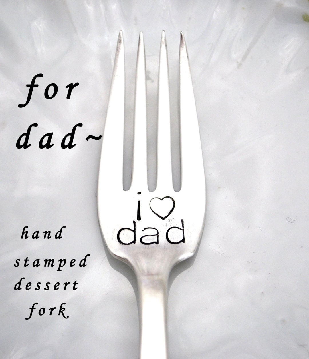 Stamped Fork I Love Dad Vintage Engraved Silverware Gift for Dad ...