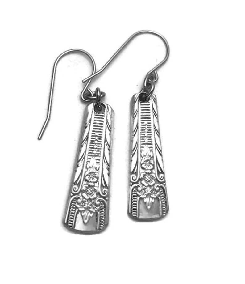 Spoon Handle Earrings With Stainless Steel Ear Wires, Silverware ...