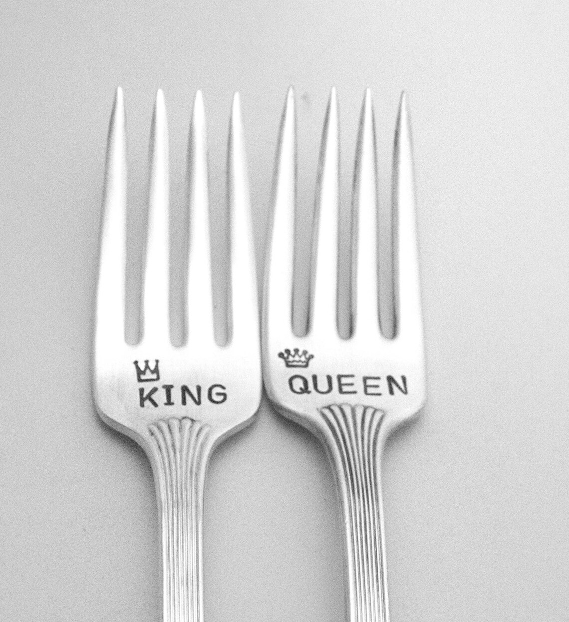 Stamped Wedding Forks King & Queen Fork Something Old Vintage - Etsy