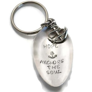 Stamped Spoon Key Chain Hope Anchors the Soul Vintage - Etsy