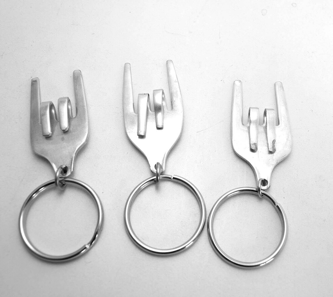 Fork Key Chain Stamped Vintage Silverware Key Fob You Rock Key - Etsy
