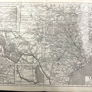 TEXAS 1910 U.S. State Map by Emery Walker Counties Railways - Etsy