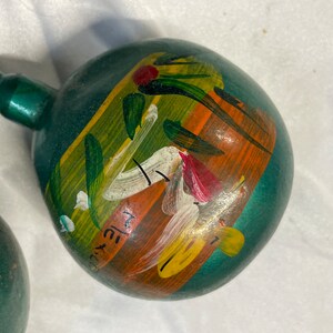 Vintage Mexican Maraca Gourd Rattles Hand Painted Wood Handle - Etsy