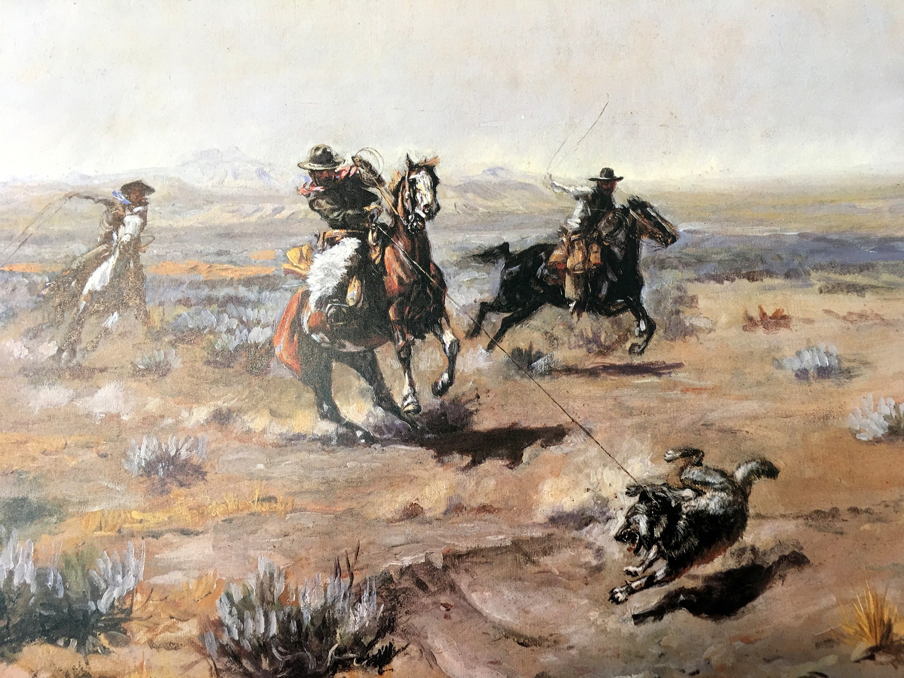 Roping a Wolf Charles M. Russell Western Cowboy Art Print C.M. - Etsy ...