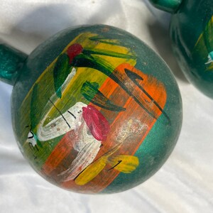 Vintage Mexican Maraca Gourd Rattles Hand Painted Wood Handle - Etsy