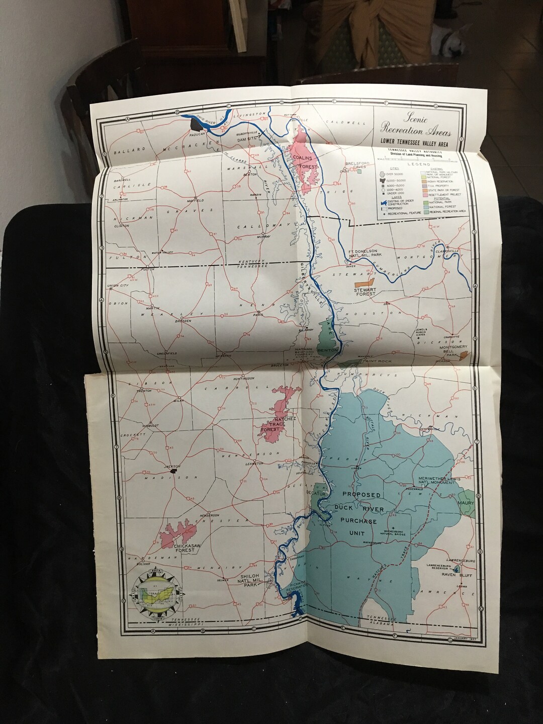 Scenic Recreation Areas LOWER Tennessee Valley Authority Area Antique ...