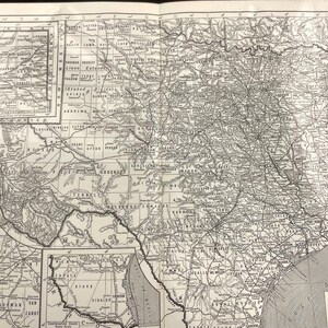 TEXAS 1910 U.S. State Map by Emery Walker Counties Railways - Etsy
