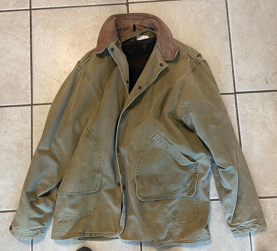 WOOLRICH Southwest Wool Blanket Lined Denim Jacket Made in USA Mens XL ...