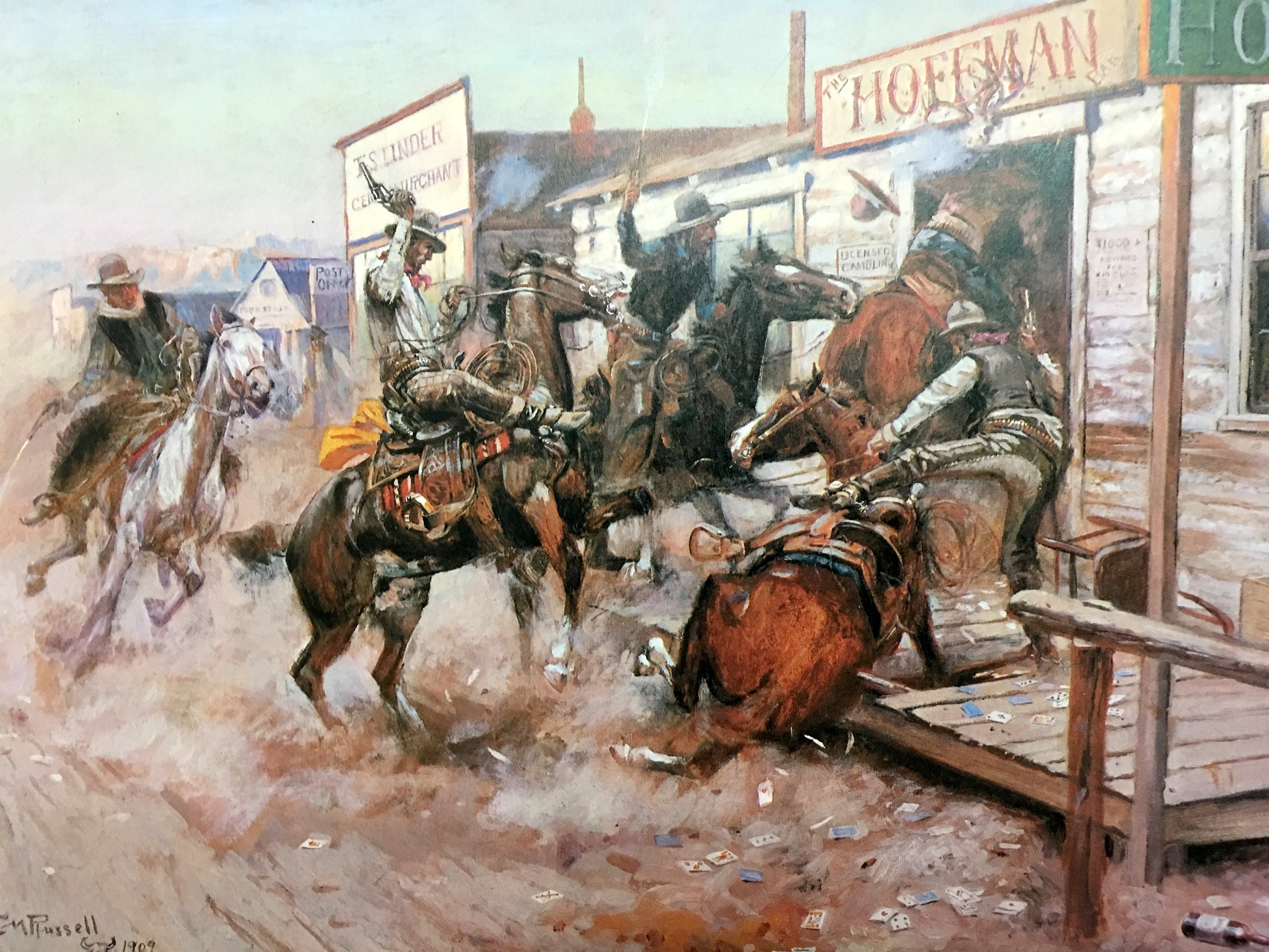 In Without Knocking, 1909 Charles Russell C.M. Western Cowboy Art Print ...