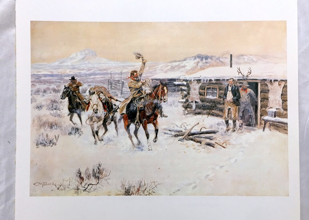 Christmas at Cow Camp Charlie M. Russell Montana Western Art 1904 ...