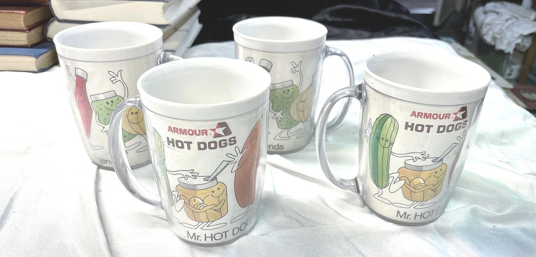 Vintage Armour Hot Dog Plastic Cups, Set of 4 - Etsy