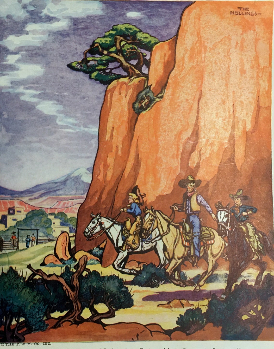 H.C. Holling 1936 Childrens Art Print Cowboys on Horseback Dad - Etsy