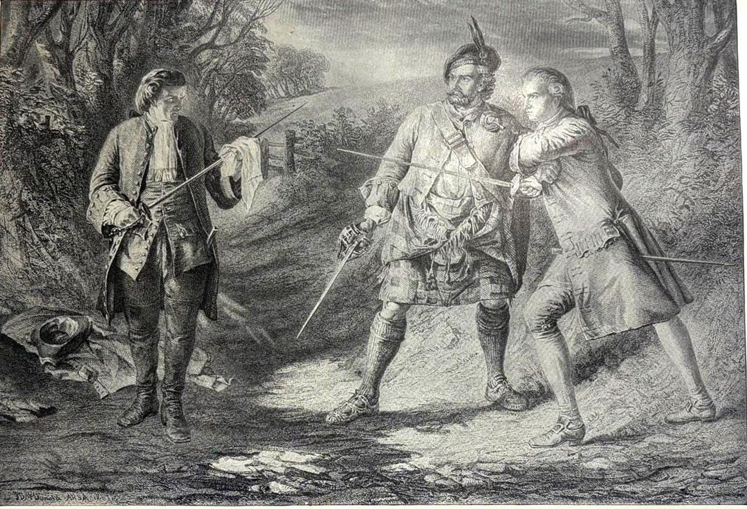 ROB ROY Interfering in Sword Duel Between Rashleigh & Osbaldistone 1896 ...