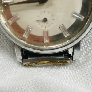 Vintage Mid Century Stainless Steel Waltham White Circle Face Mens ...