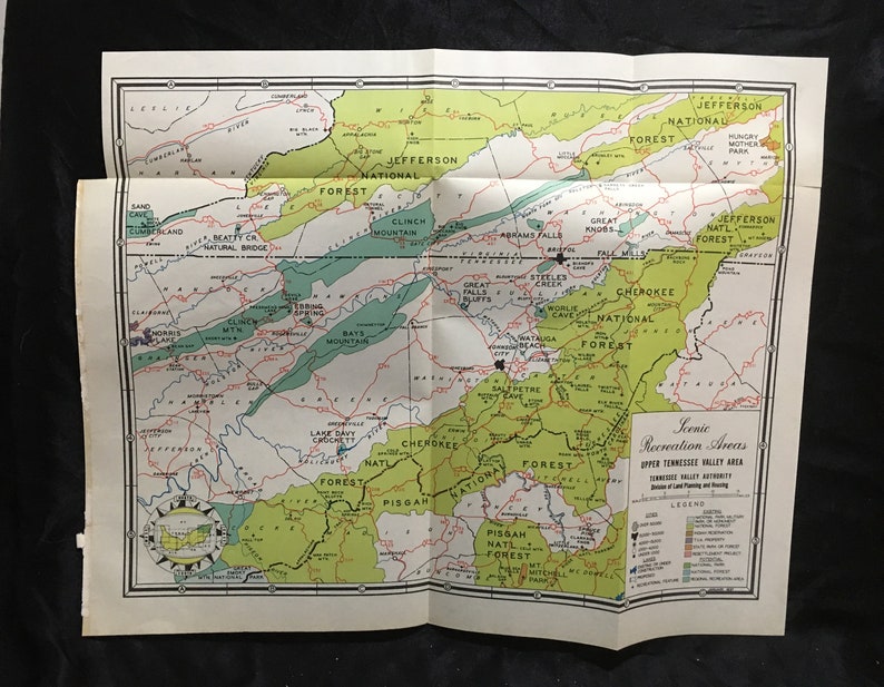 Scenic Recreation Areas Upper Tennessee Valley Authority Area Antique ...