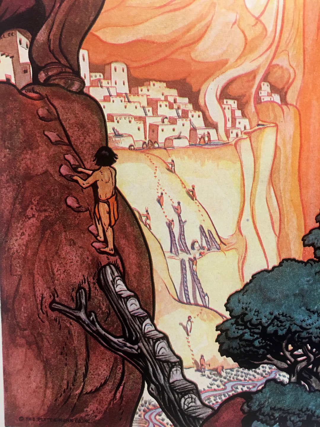 H.C. Holling 1935 Childrens Art Print Native American Pueblo Indians ...