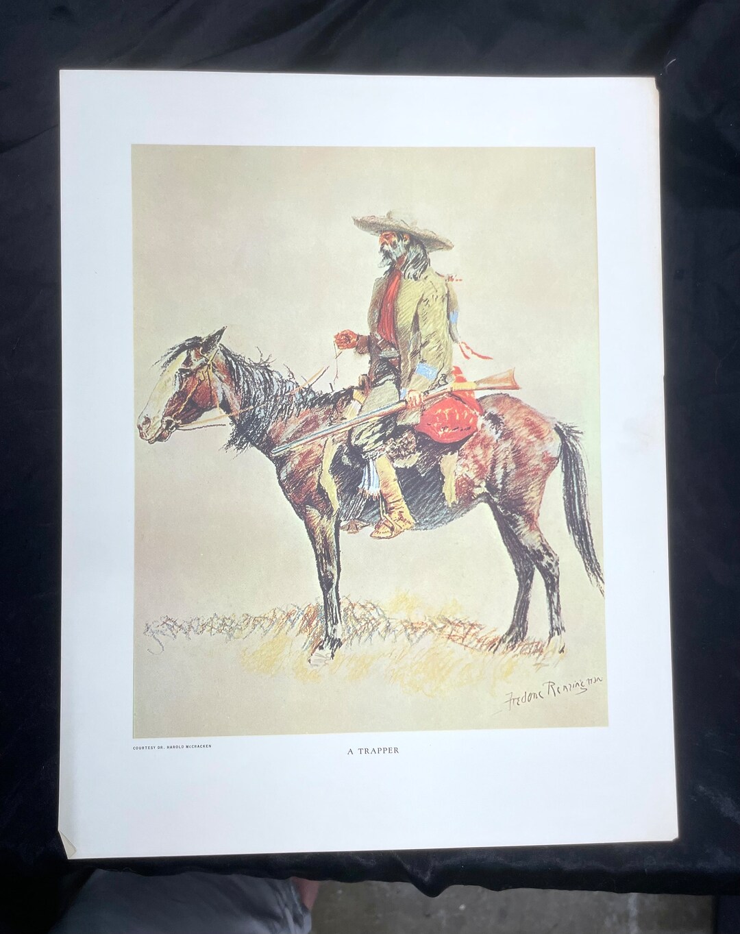 A Trapper by Frederic Remington Cowboy Western Classic Lithograph Print ...