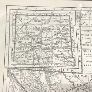 TEXAS 1910 U.S. State Map by Emery Walker Counties Railways - Etsy