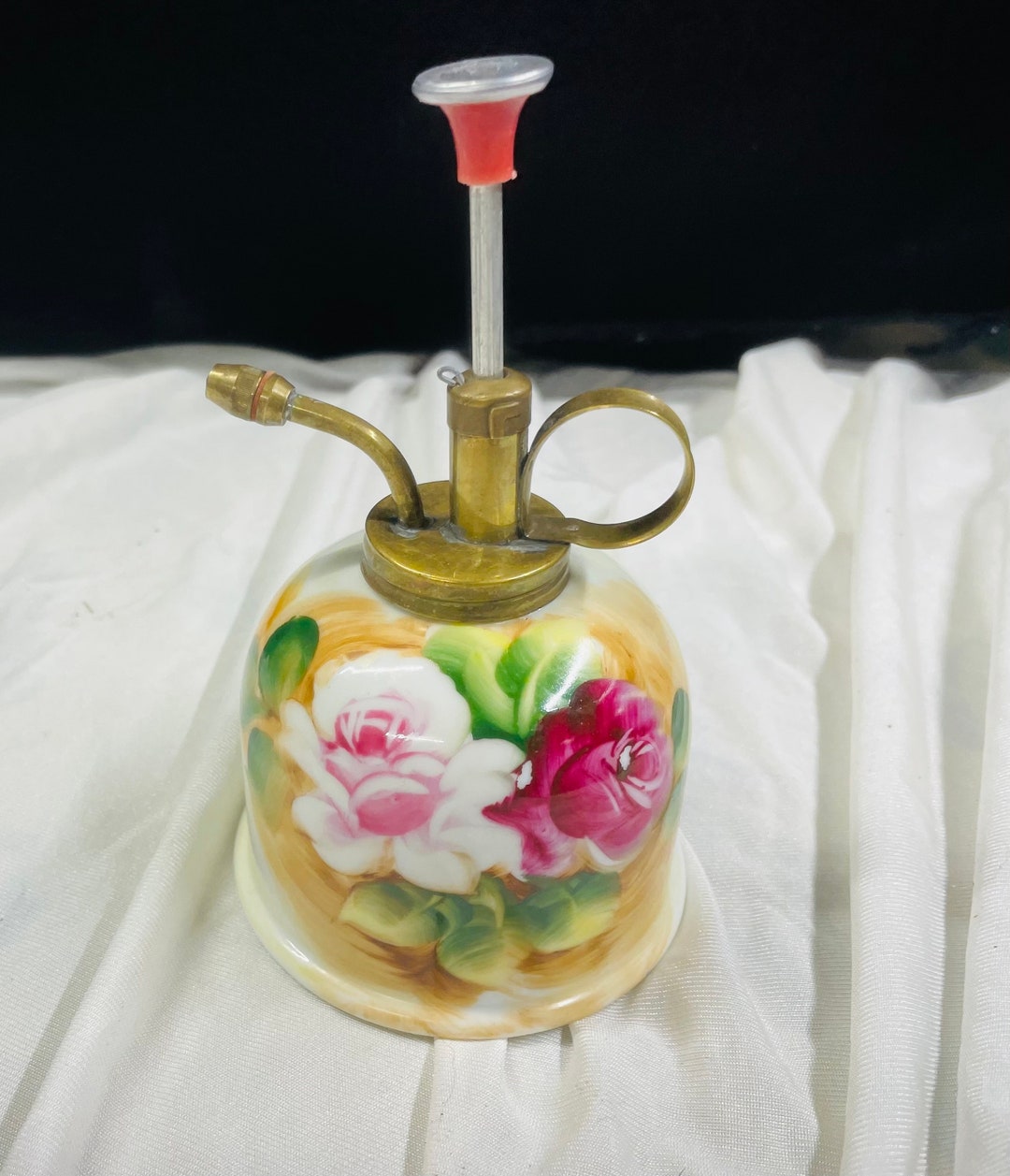 Vintage Lefton Lego Atomizer Pink Roses Japan Porcelain Brass - Etsy