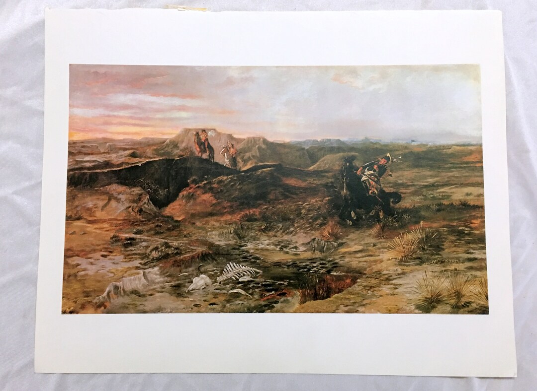 Shooting a Spy 1888 Charlie M. Russell Western Cowboy & Indian Horses ...