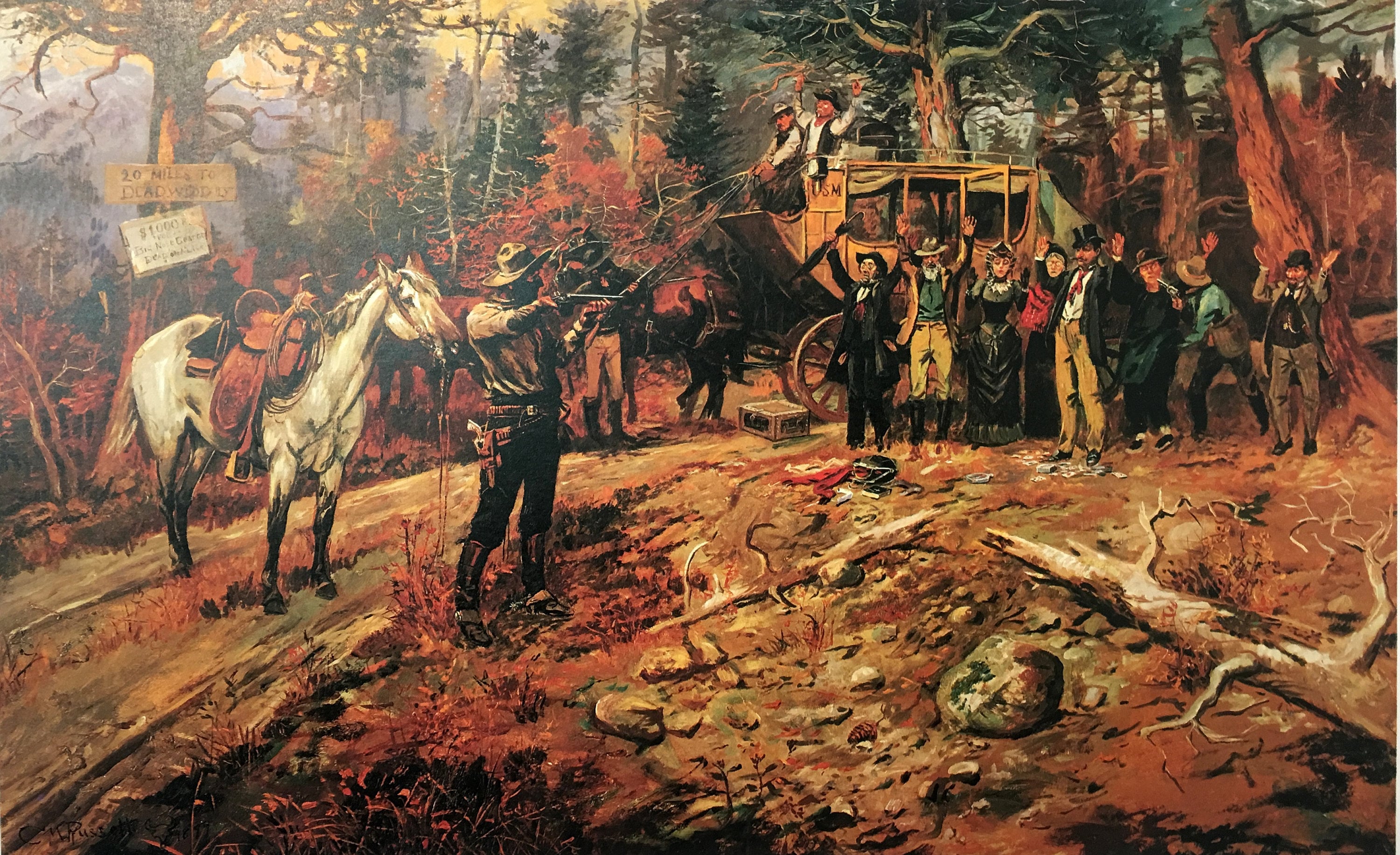 Stagecoach Robbery Clipart