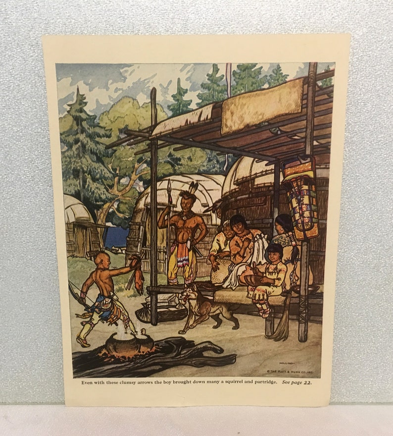 H.C. Holling 1935 Childrens Art Print Native American - Etsy