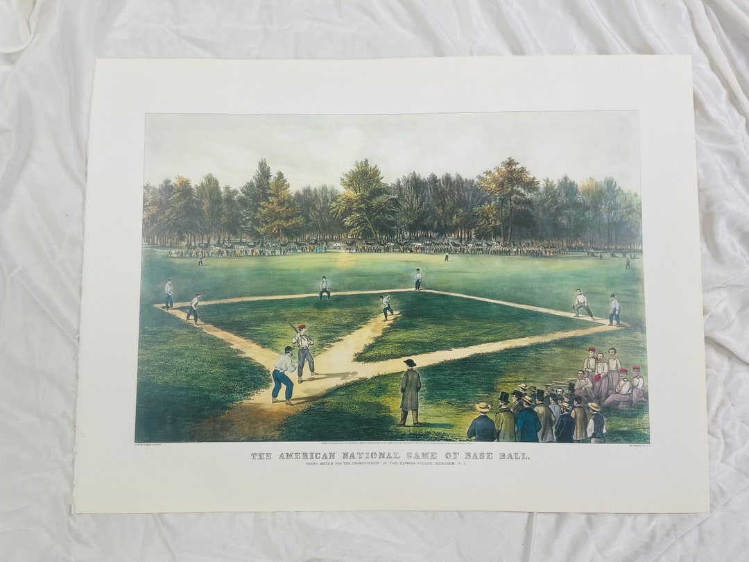 Currier & Ives Art the American National Game of Baseball 1866 Base ...