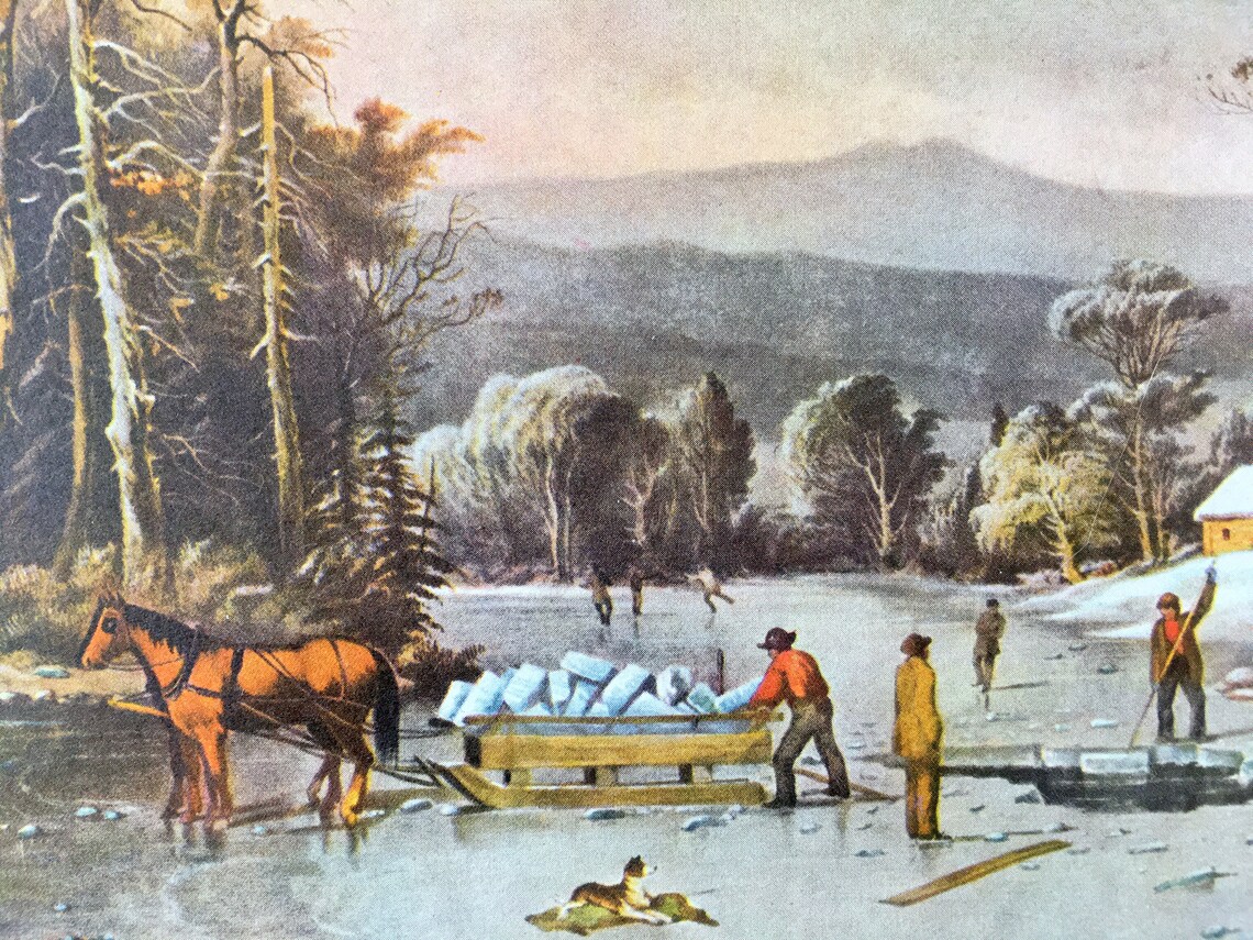 CURRIER & IVES Winter in the Country. Getting Ice George Henry - Etsy