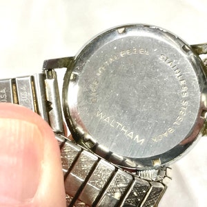 Vintage Mid Century Stainless Steel Waltham White Circle Face Mens ...