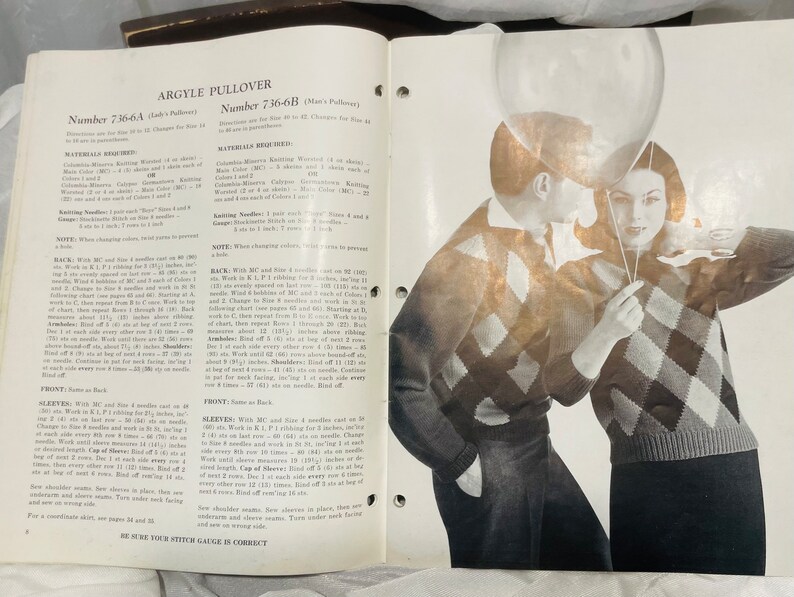 Vintage 1958 Knitting Pattern Book: Columbia Minerva Jubilee Collection ...