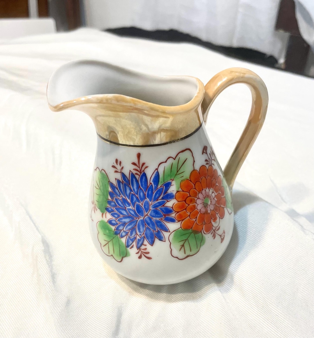 Vintage Lusterware Creamer Pitcher Made in Japan Luster Floral - Etsy