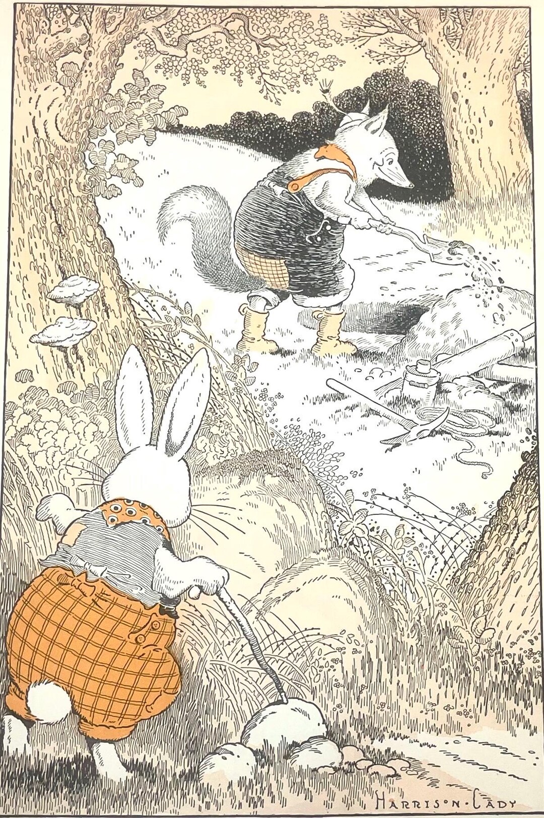 Brer Rabbit & Brer Fox Vintage Art Print by Harrison Cady, 1927 - Etsy ...