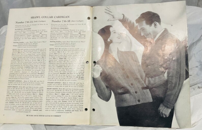 Vintage 1958 Knitting Pattern Book: Columbia Minerva Jubilee Collection ...