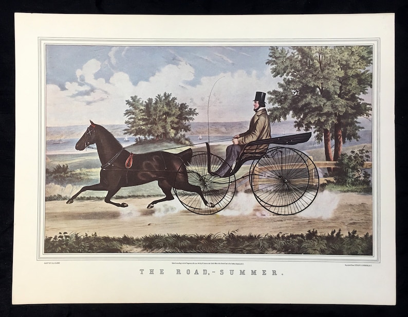 Currier & Ives Vintage the ROAD Summer Americana - Etsy
