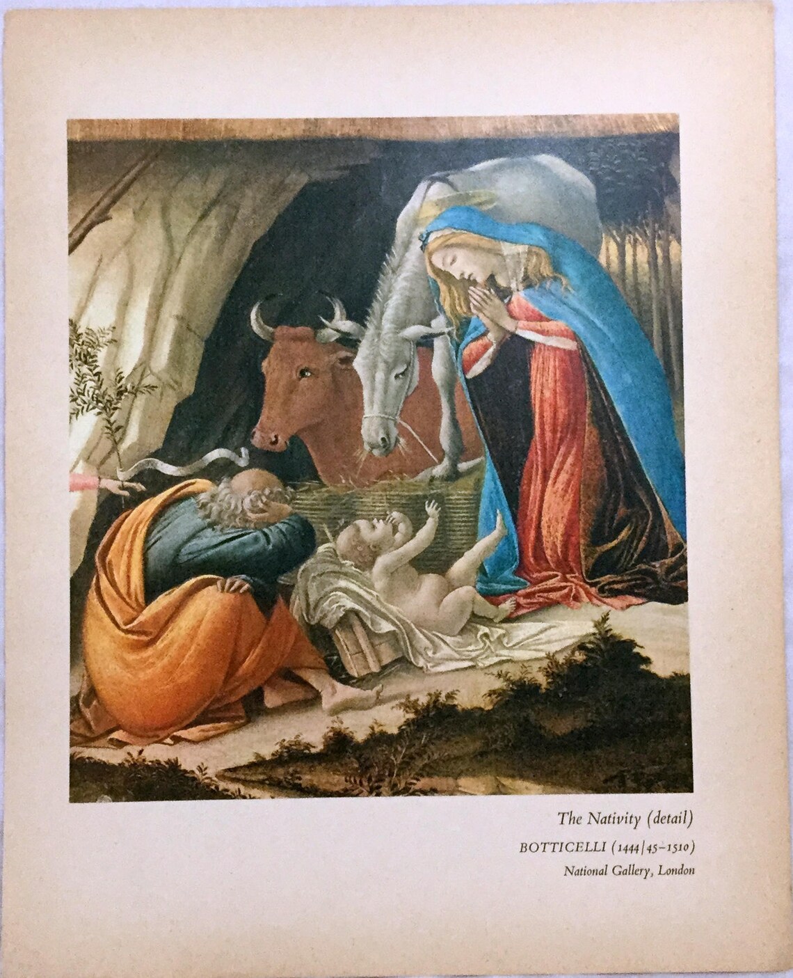 The Nativity by Botticelli Christian Art Masterpiece 1957 Photogravure ...
