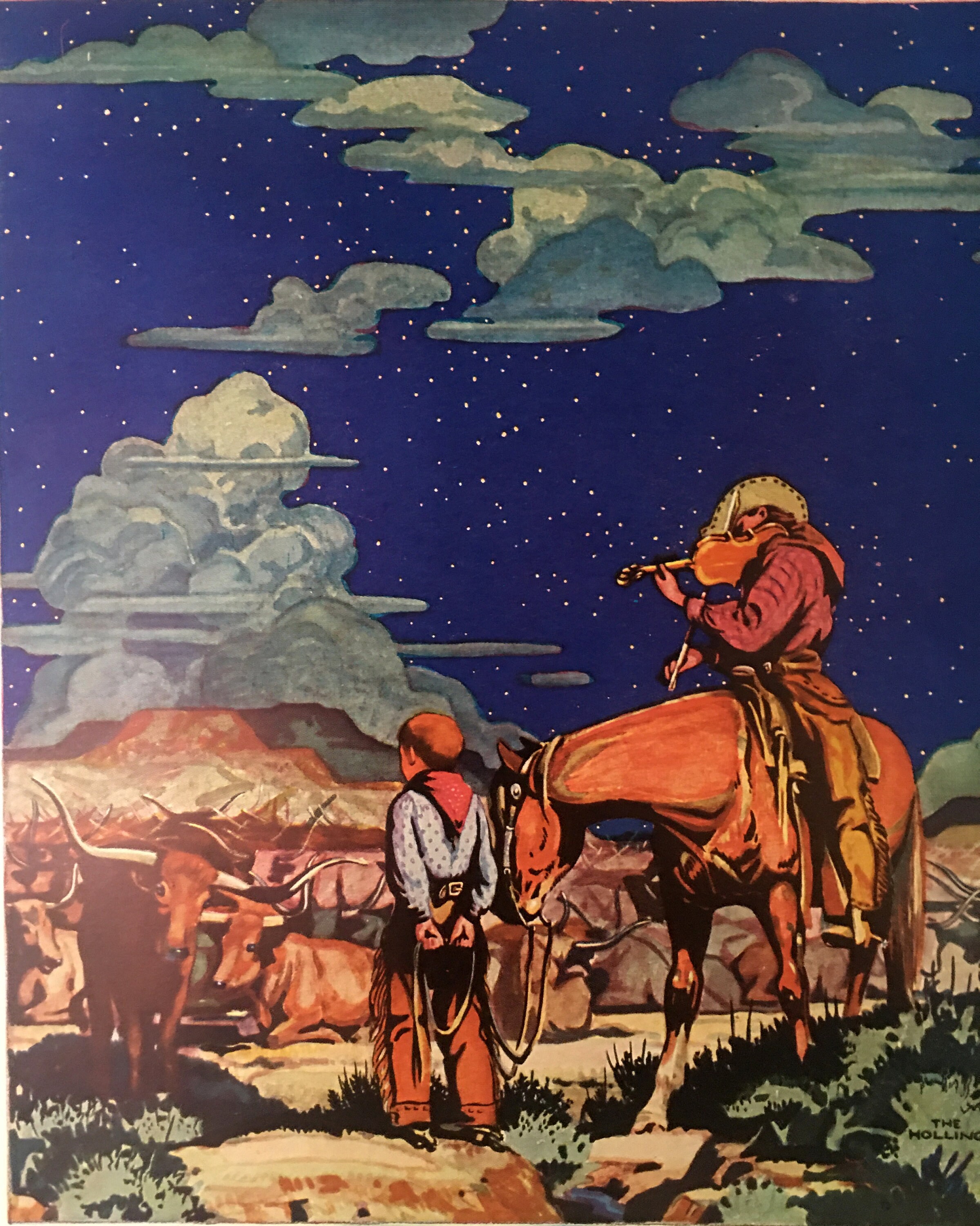 H.C. Holling 1936 Children's Art Print Cowboys on | Etsy