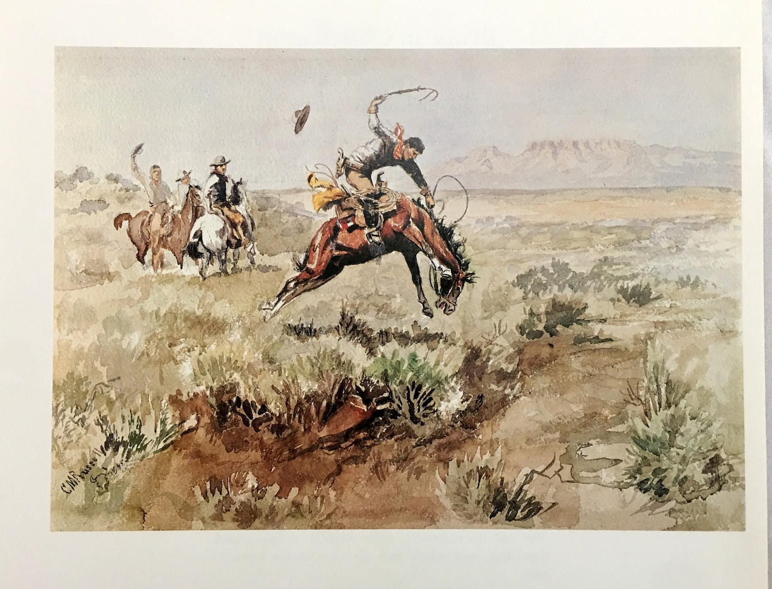 Bronco Busting Charlie M. Russell Western Cowboy Art 1895 Horses - Etsy