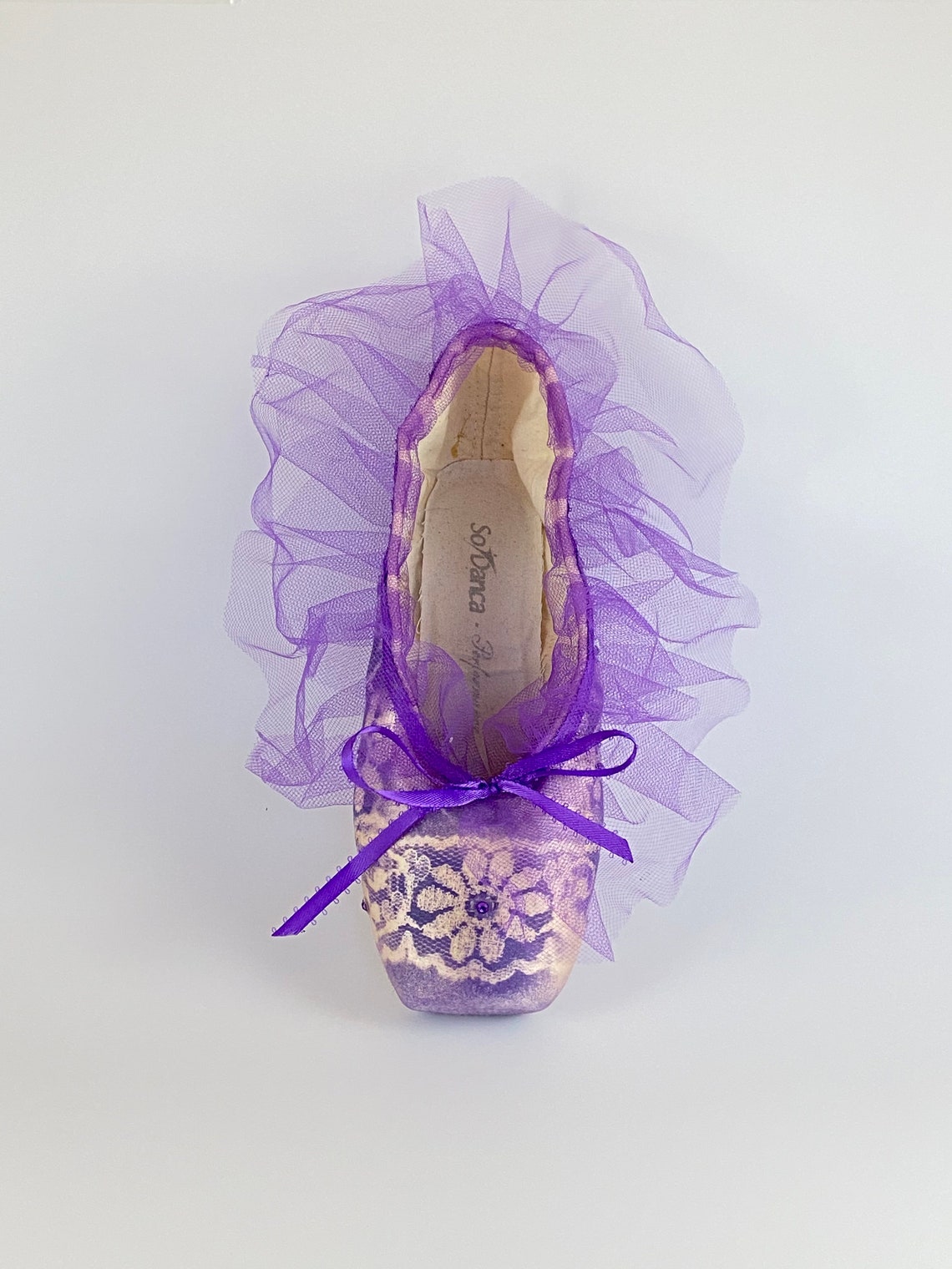 Two Purple Lace Decorated Pointe Shoes - Etsy