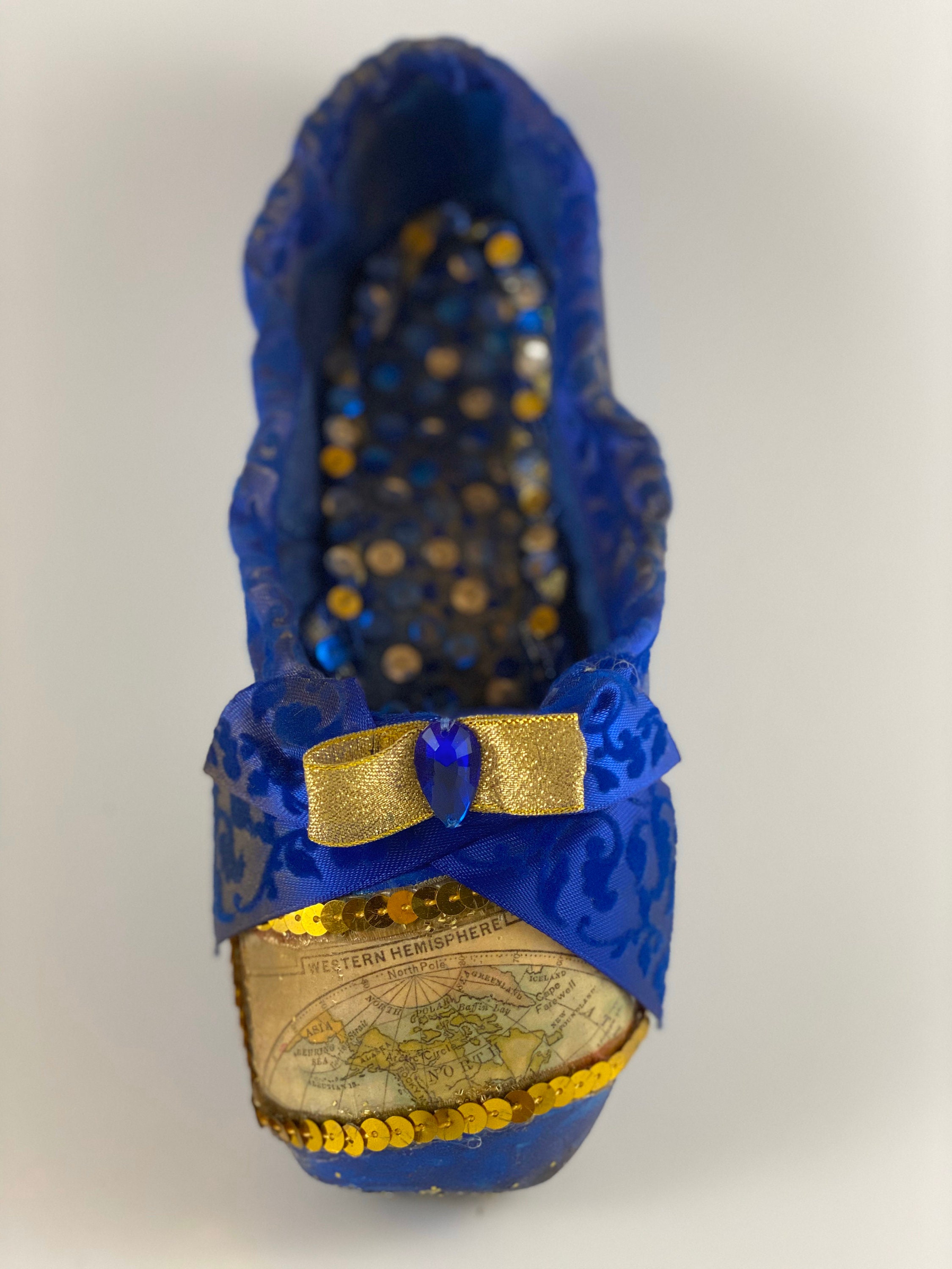 Ballet Pointe Shoe Blue Decorated Polar Express Theme - Etsy Norway