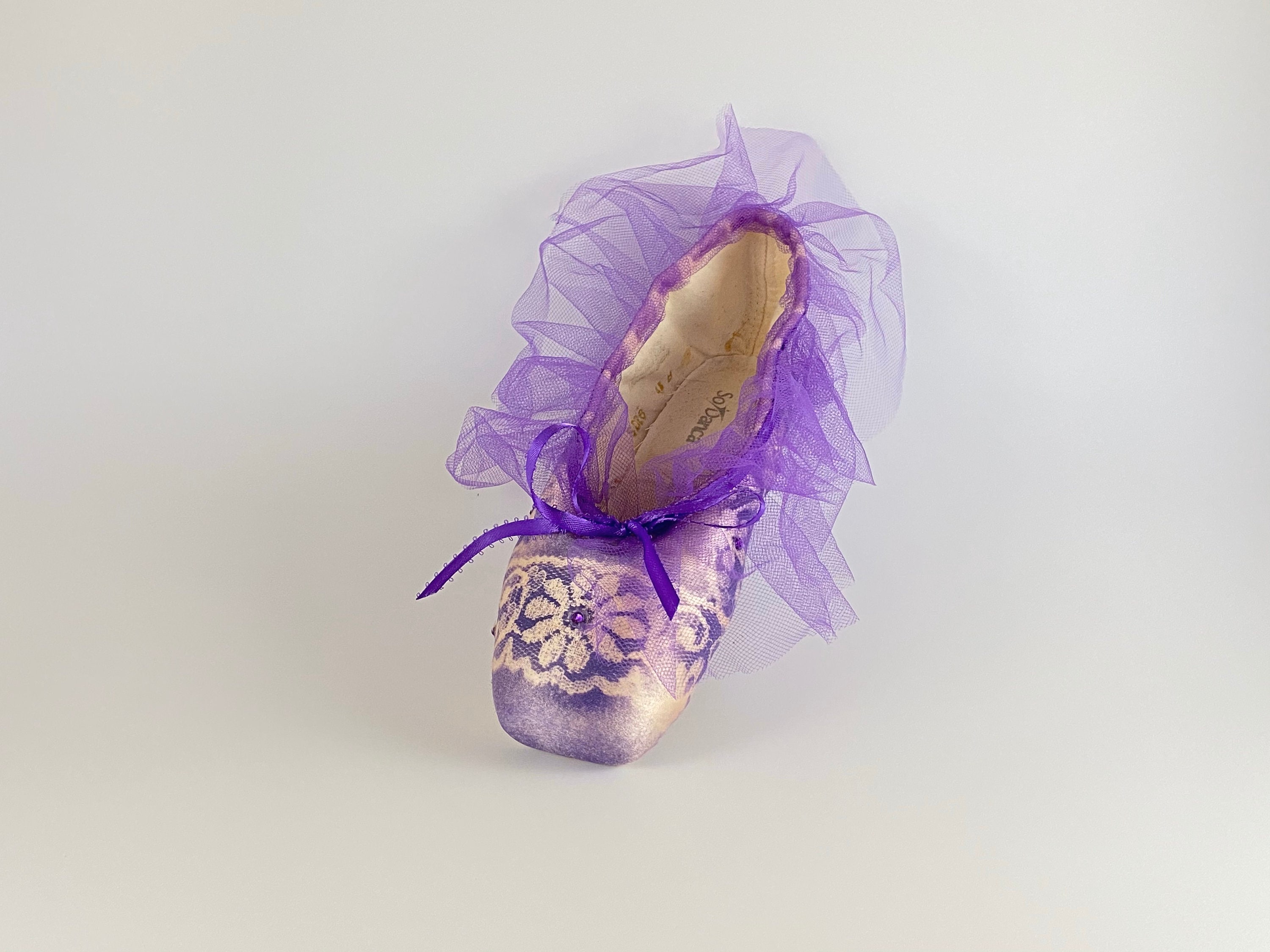 Two Purple Lace Decorated Pointe Shoes | Etsy