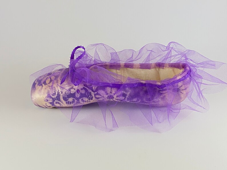 Two Purple Lace Decorated Pointe Shoes - Etsy