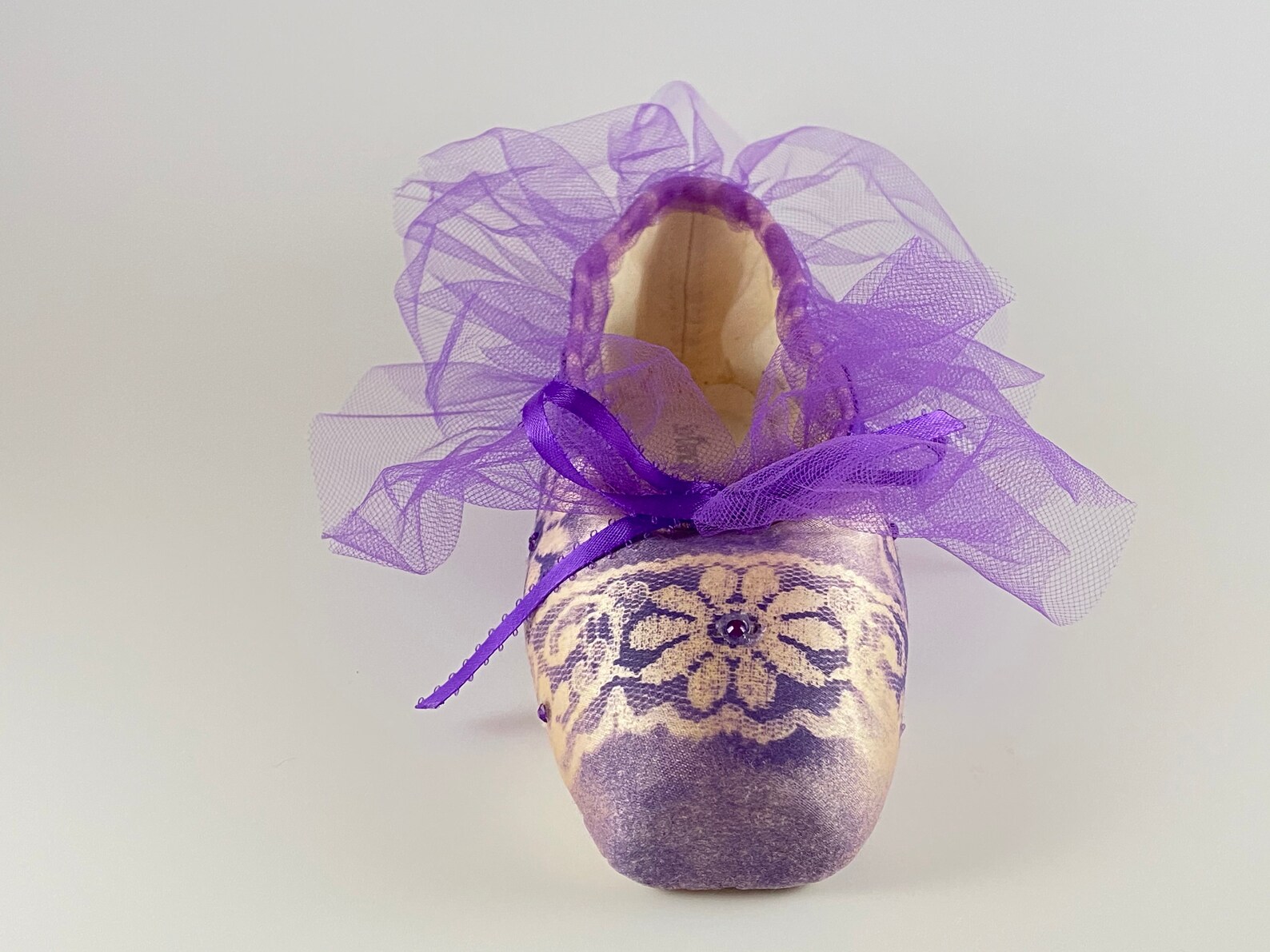 Two Purple Lace Decorated Pointe Shoes - Etsy