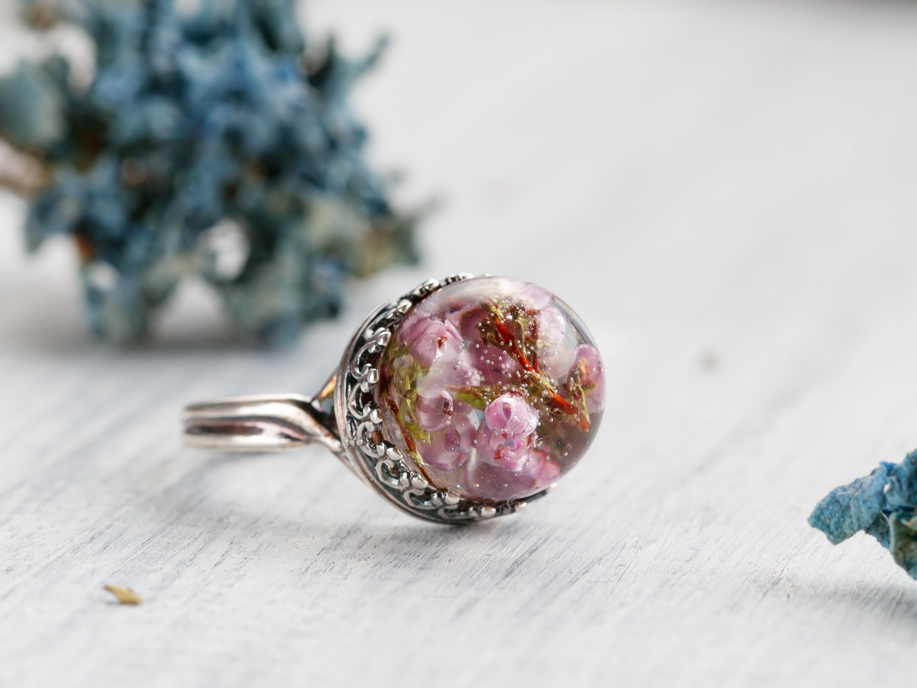 Heather Ring Real Flower Ring Sterling Silver Ring Heather Jewelry ...