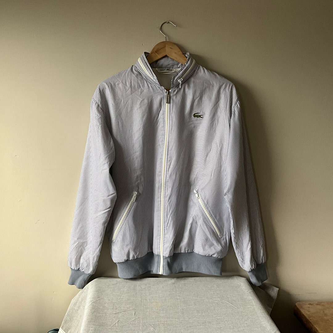1980s Lacoste Zip Jacket With Soft Cotton Lining and Zip Away Hood ...