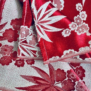 Piece of 40s/50s Red Sateen Brocade Soft Furnishing Fabric. Vintage ...