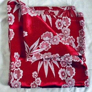 Piece of 40s/50s Red Sateen Brocade Soft Furnishing Fabric. Vintage ...