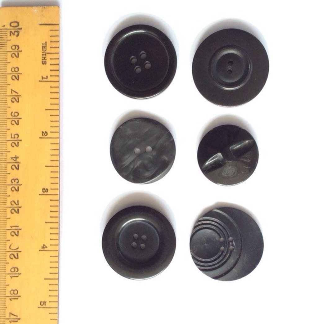 6 Large Vintage Buttons Dark Colours. - Etsy