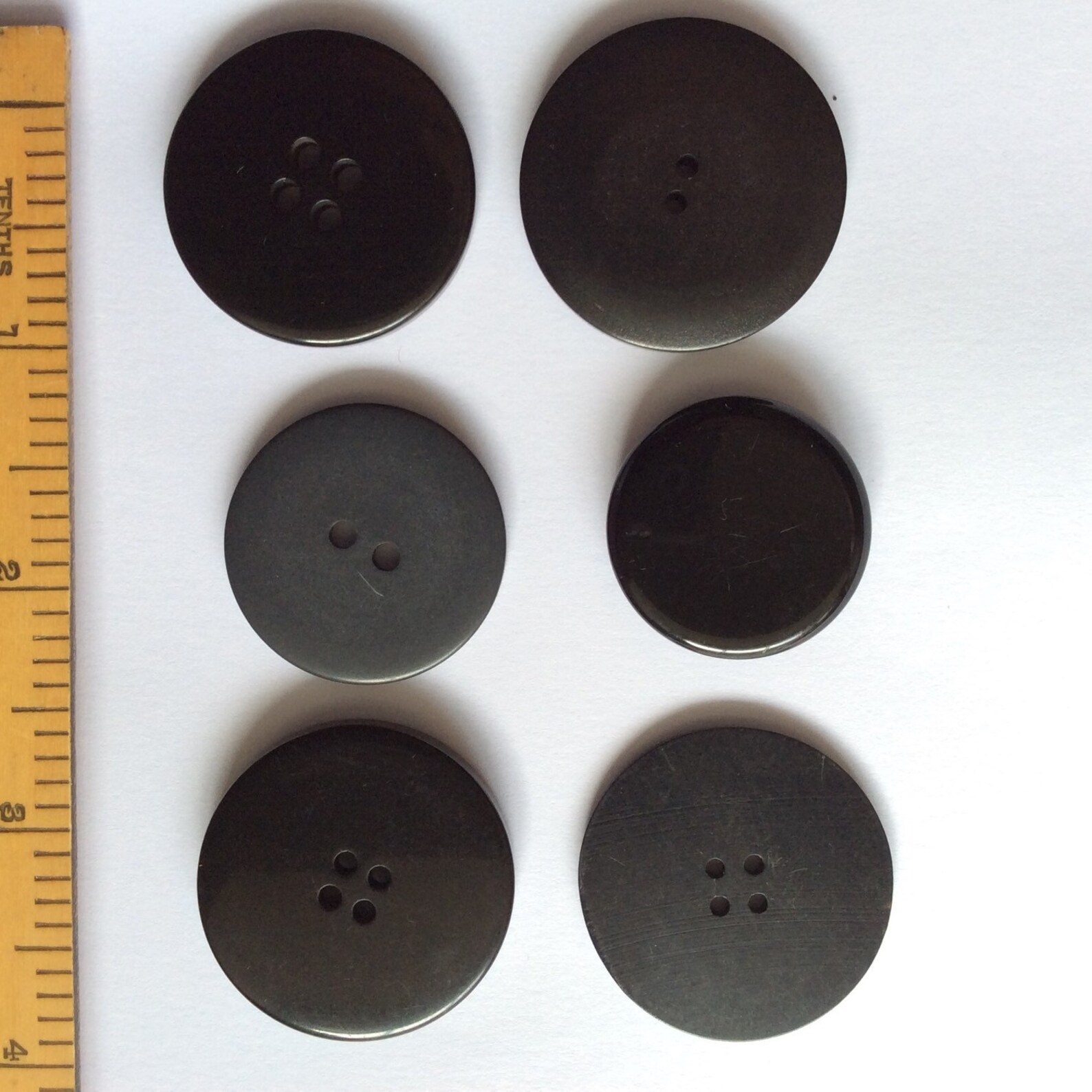 6 Large Vintage Buttons Dark Colours. | Etsy