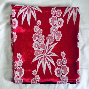 Piece of 40s/50s Red Sateen Brocade Soft Furnishing Fabric. Vintage ...