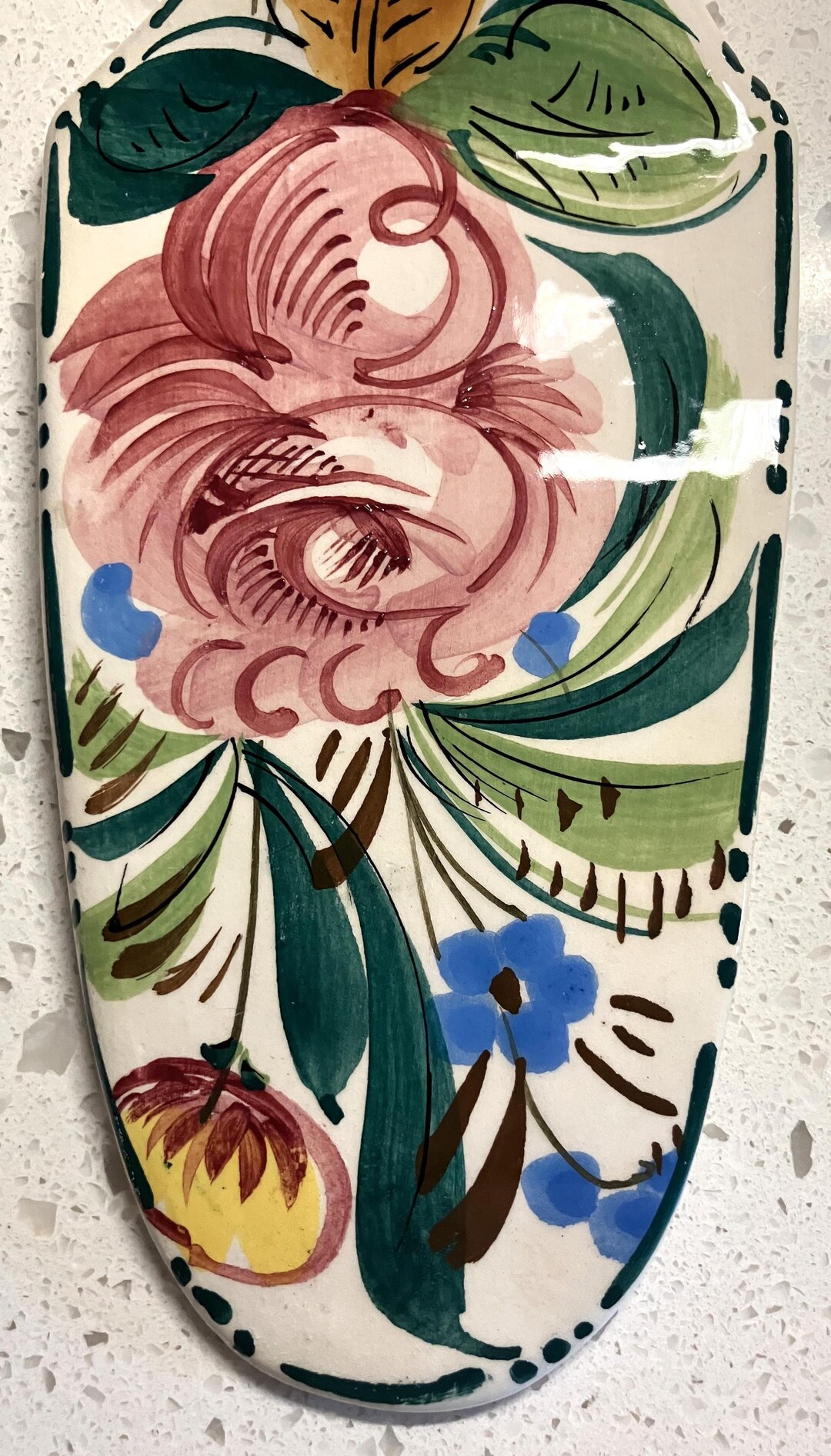 1950’s Hand Painted Floral Server, Rare, Ceramic Pie Server, Italian ...